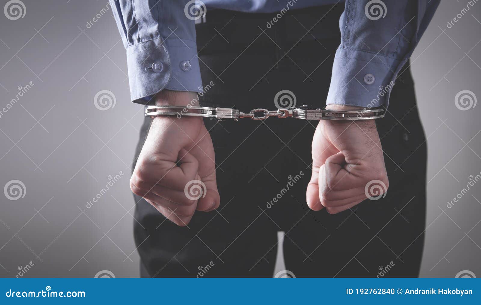 Caucasian Man Hands in Handcuffs. Arrest Stock Photo - Image of hands ...