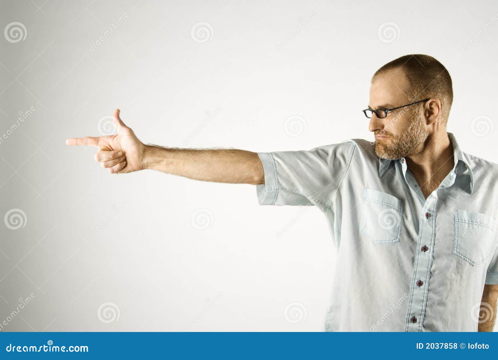 Caucasian Man Holding Hand Like Gun. Stock Photo - Image of posed, fake ...