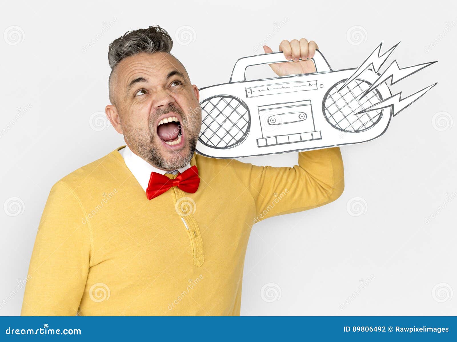 Caucasian Man Holding Radio Stereo Stock Photo - Image of holding, dude ...