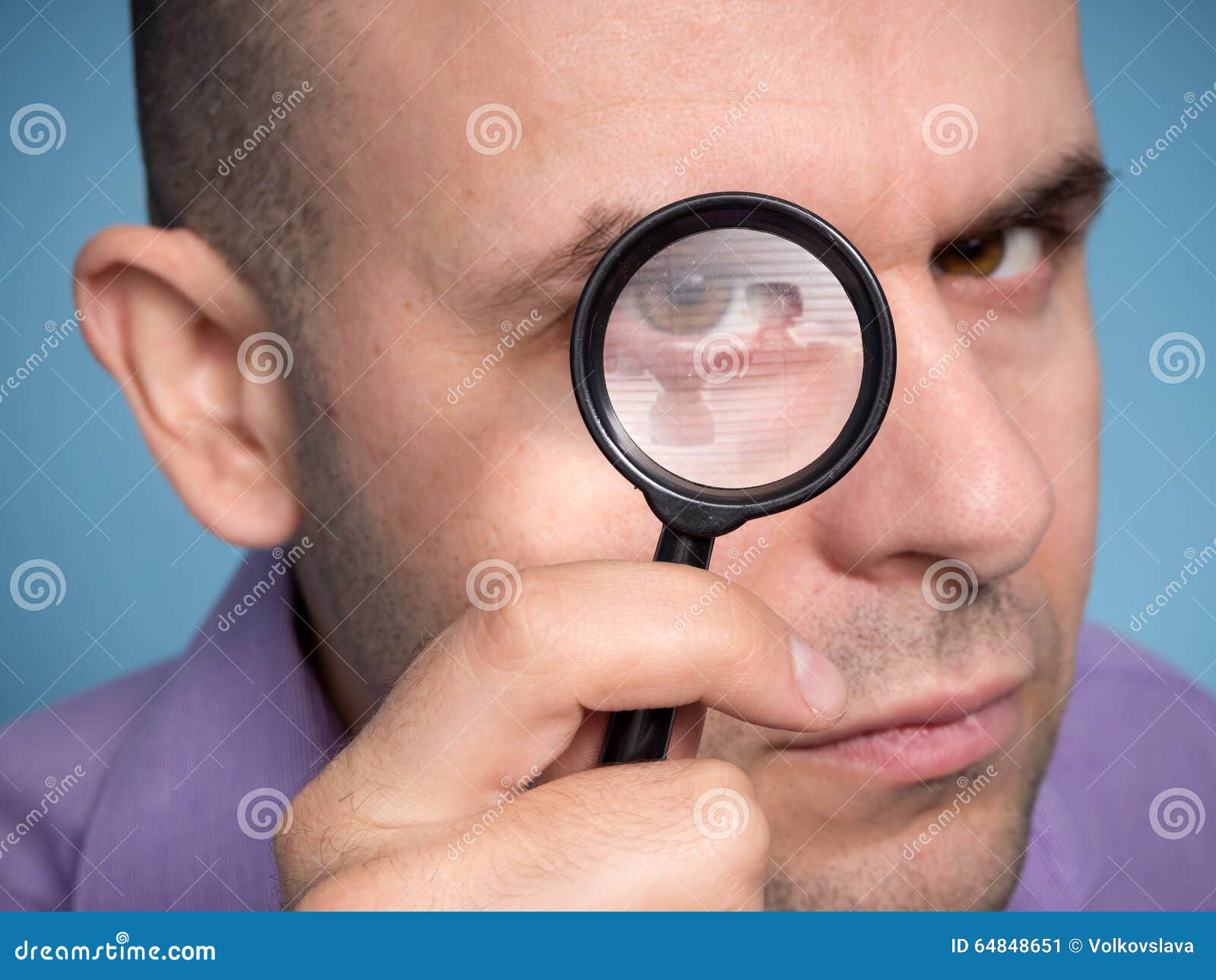 Man Looking Through Magnifying Glass Royalty-Free Stock Photography ...