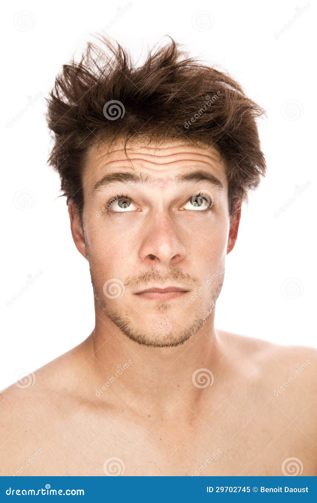 Caucasian man looking up stock image. Image of real, isolated - 29702745