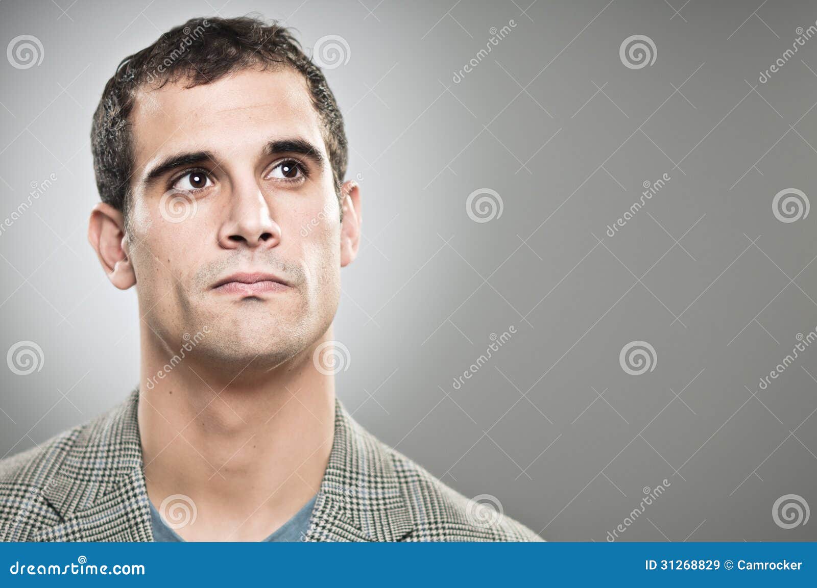 Caucasian Man Making a Decision Portrait Stock Image - Image of human ...
