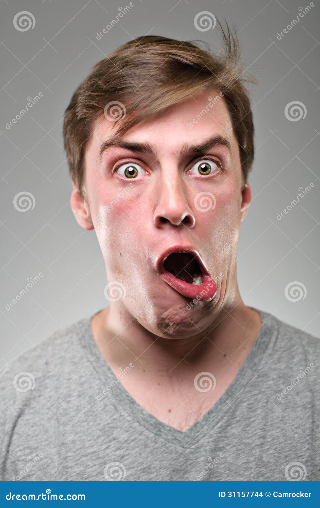 Caucasian Man Making a Face Portrtait Stock Photo - Image of caucasian ...