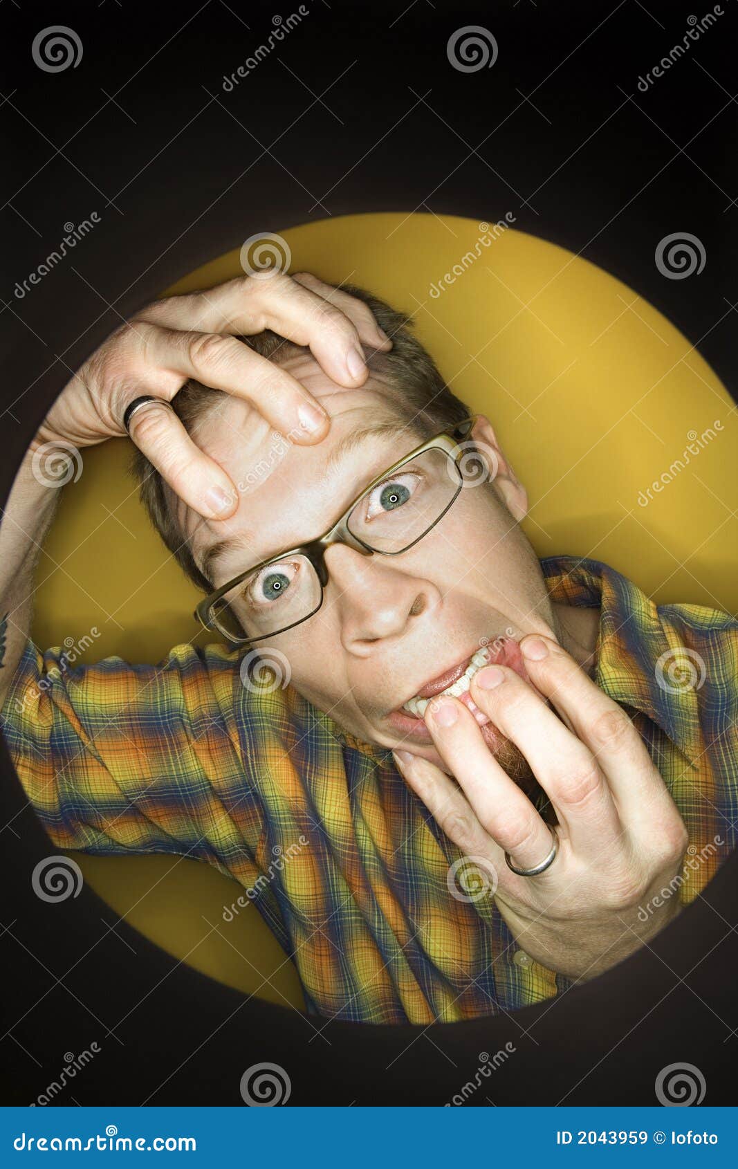 Caucasian Man Making Funny Face. Stock Image - Image of humour, head ...