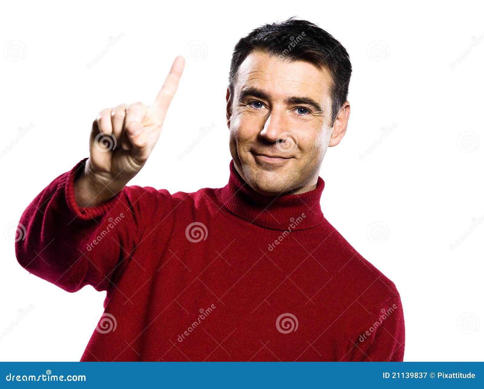 Caucasian Man One 1 Showing Fingers Stock Image - Image of fingers ...