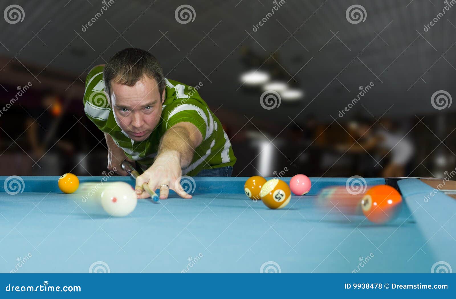 Caucasian man playing pool stock photo. Image of white - 9938478