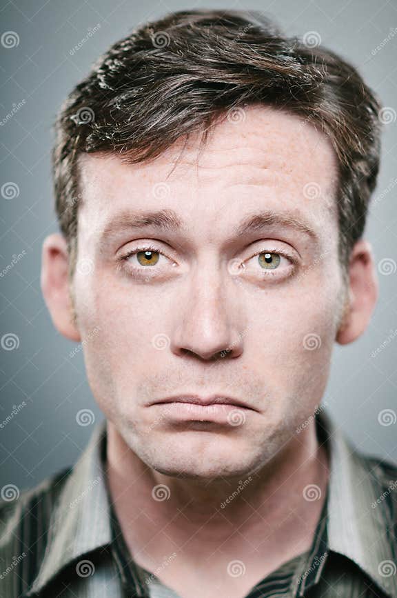 Caucasian Man with a Pouting Expression Stock Image - Image of white ...