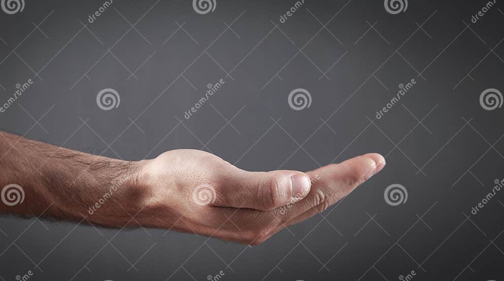Caucasian Man Showing Empty Hand Stock Image - Image of concept ...