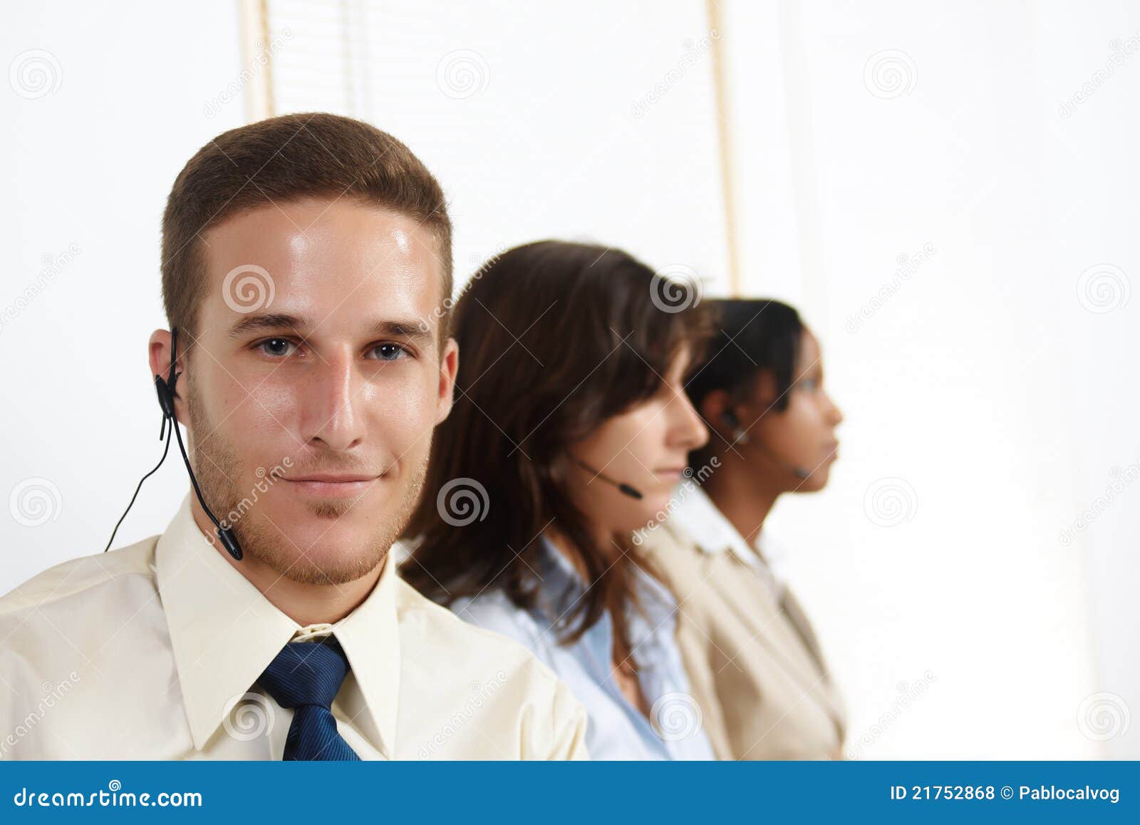Caucasian man telemarketer stock photo. Image of kind - 21752868