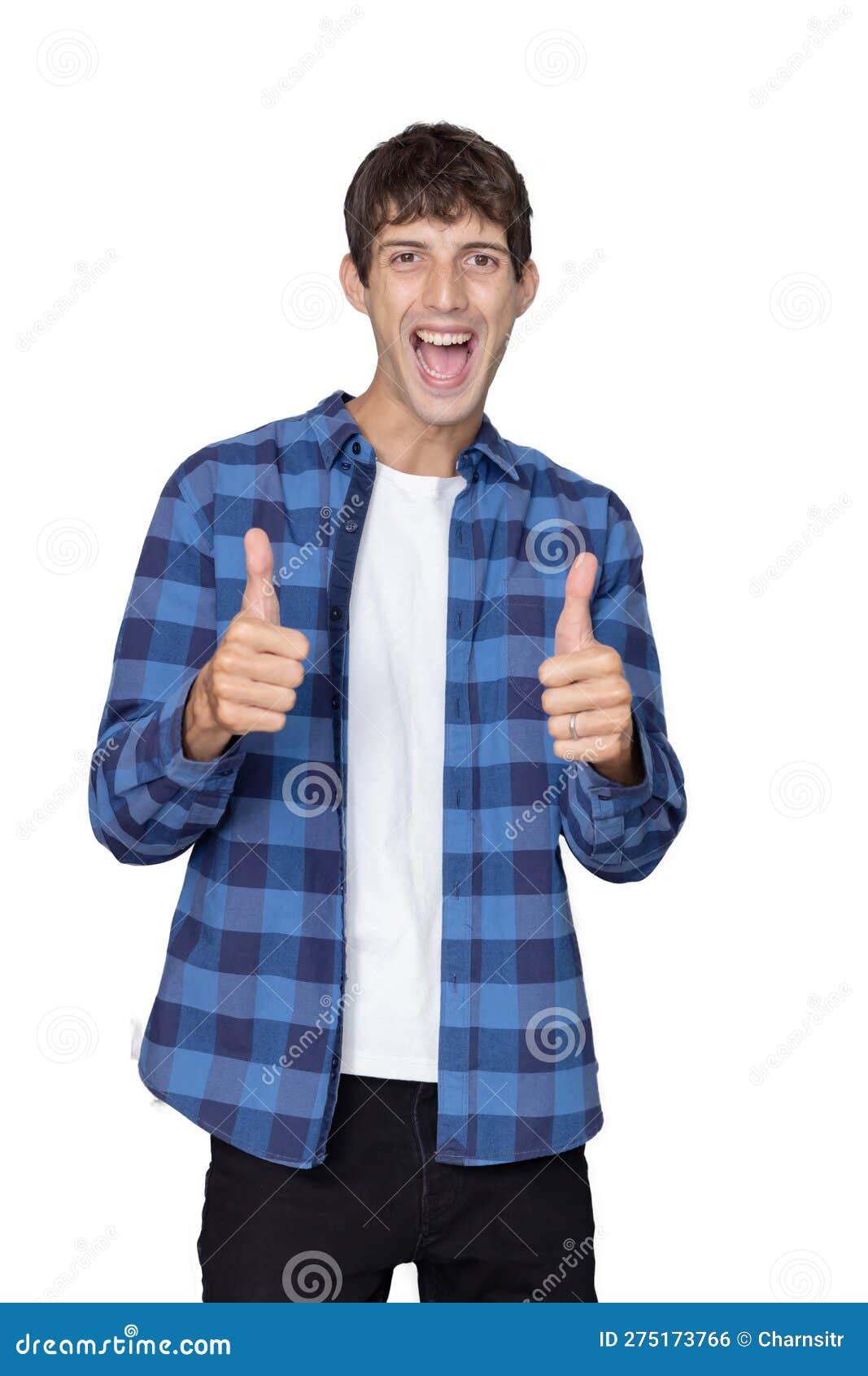 Caucasian Man with Thumb Up Pose Stock Photo - Image of stylish ...