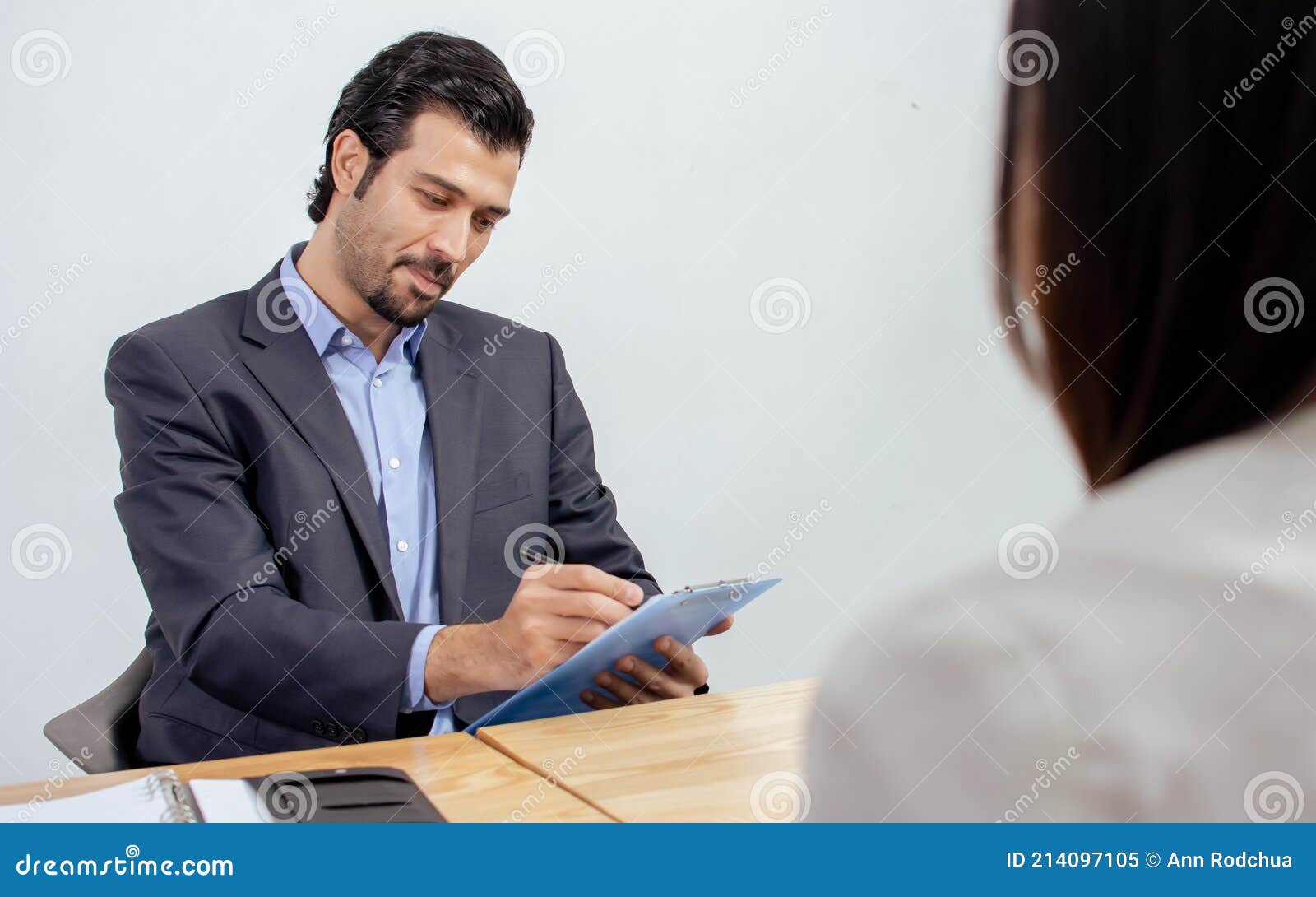 Caucasian Man Wearing Formal Suit and Interview Candidate Stock Image ...