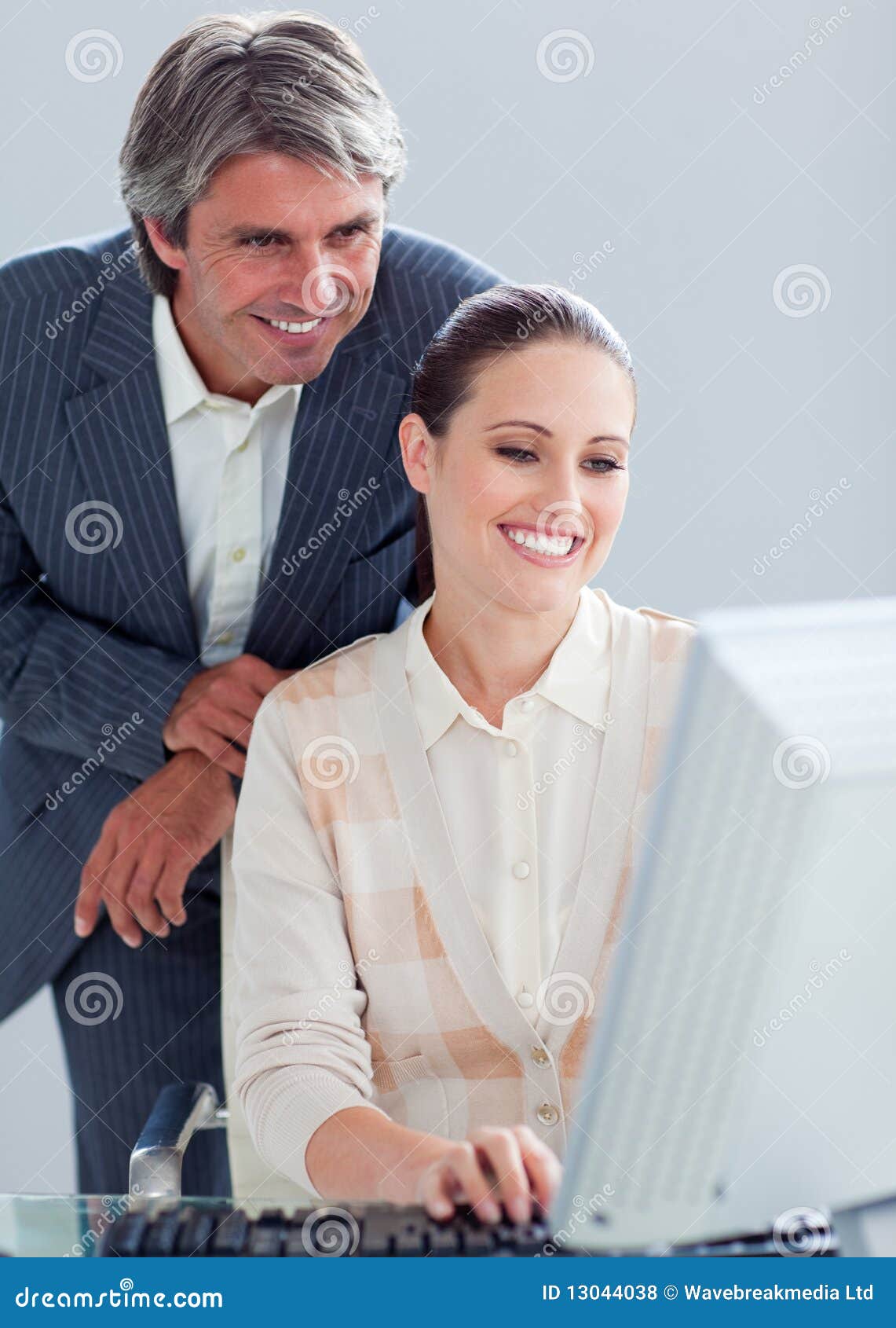 Caucasian Manager Helping His Colleague Stock Photo - Image of partners ...