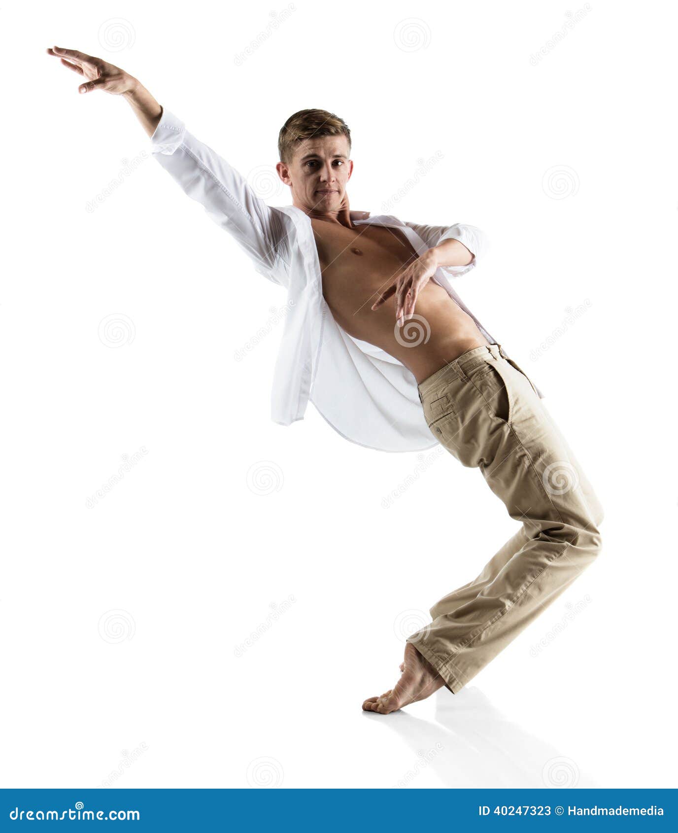 Caucasian manlig dansare fotografering för bildbyråer. Bild av ...