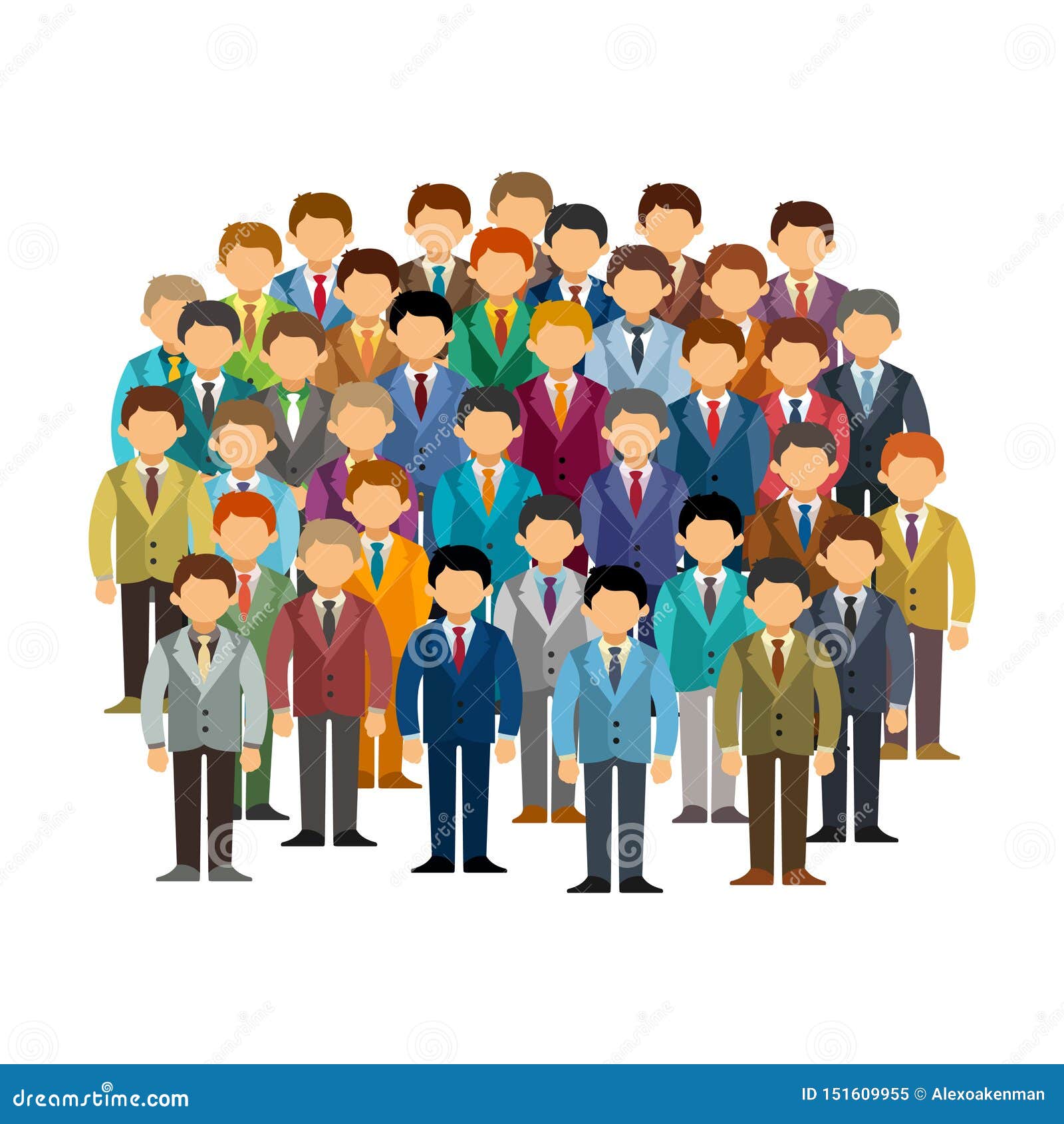 Caucasian Men Community Vector Concept in Flat Style Stock Vector ...