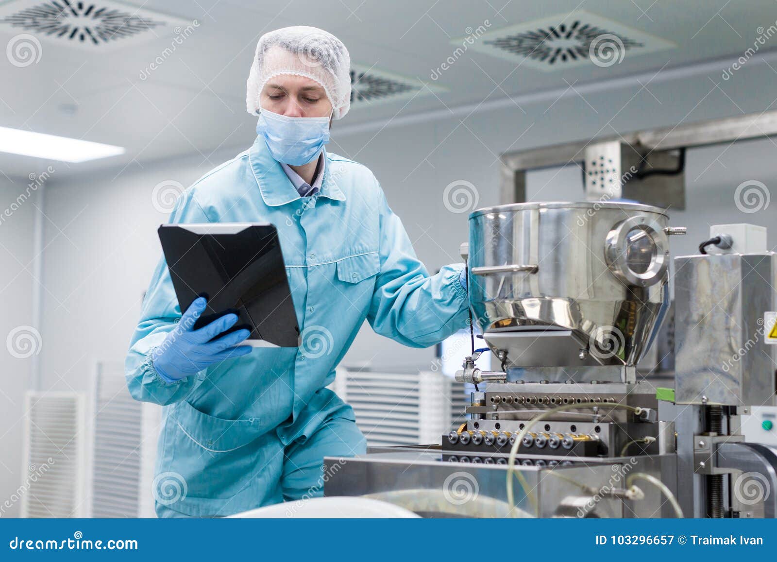 Scientist Making Notes about Machine Stock Image - Image of engineering ...