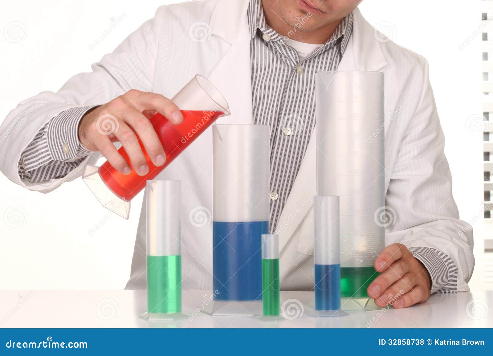 Caucasian Scientist at Work Using the Scientific Method Stock Photo ...