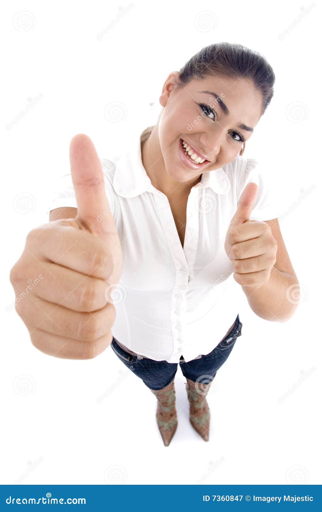 Caucasian Showing Thumbs Up Hand Gesture Stock Image - Image of casual ...