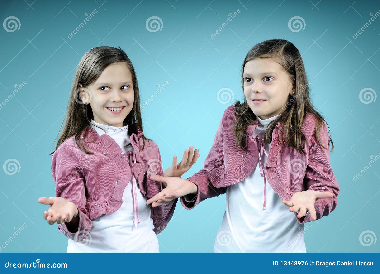 Caucasian Twins Making Conversation Stock Photo - Image of beautiful ...