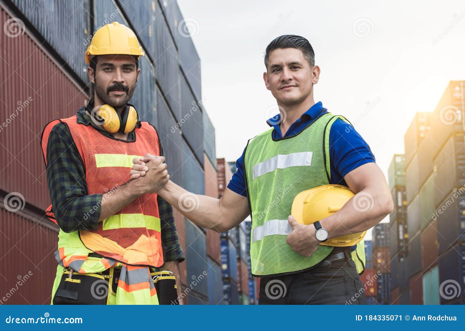 Two Engineering Men Shaking Their Hands Stock Image - Image of ...