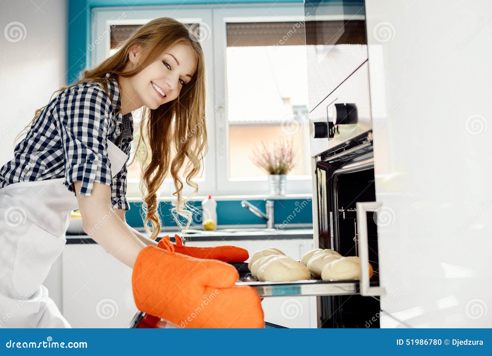 Woman Baking Bread Stock Photography | CartoonDealer.com #17486612