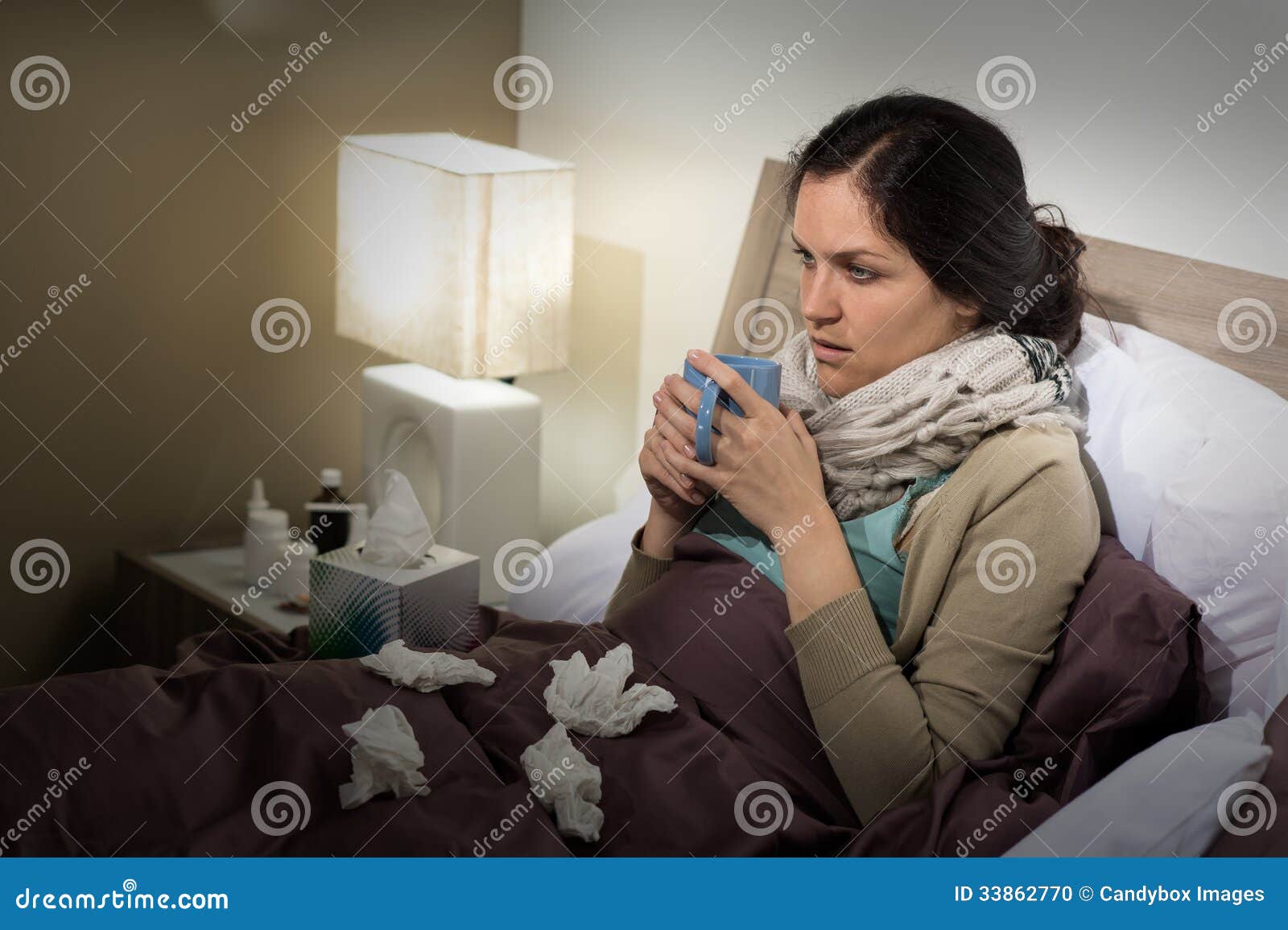 Caucasian Woman Having Bad Cold Stock Photo - Image of temperature ...