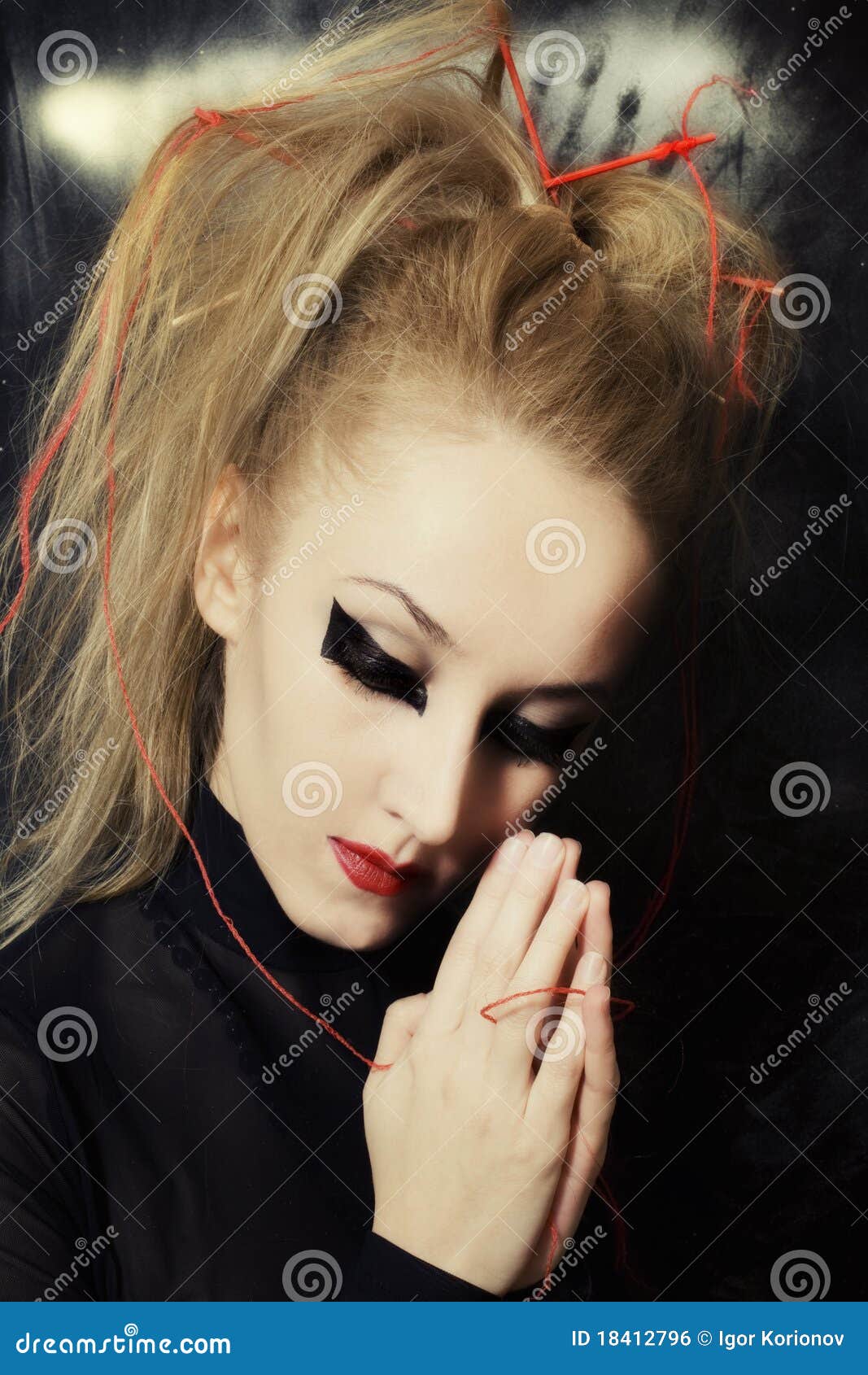 Caucasian Woman with Makeup in Gothic Style Stock Photo - Image of ...