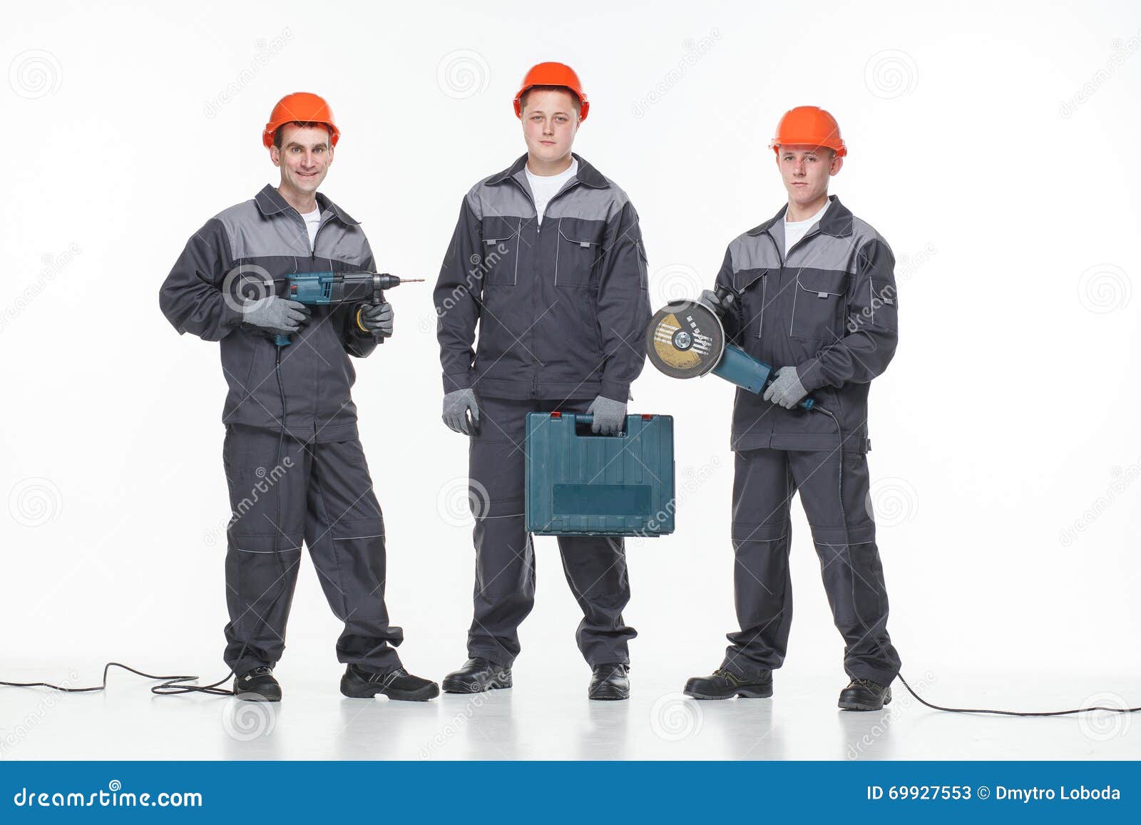 Caucasian Young Different Manual Worker Collection Isolated on White ...