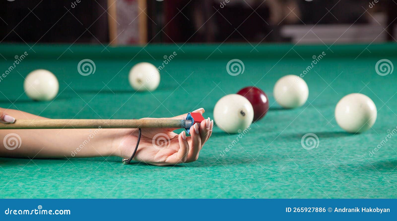 Caucasian Young Girl Playing Billiards Stock Photo - Image of player ...
