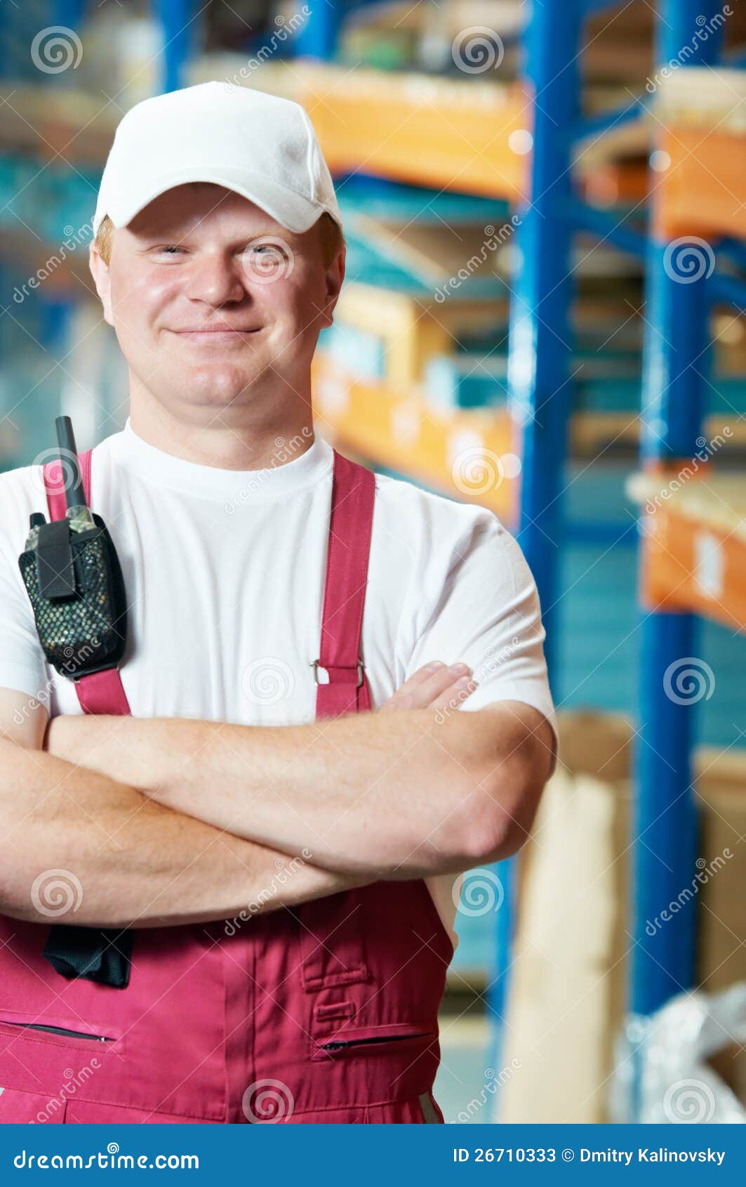 Caucasian Young Manual Worker in Warehouse Stock Image - Image of ...