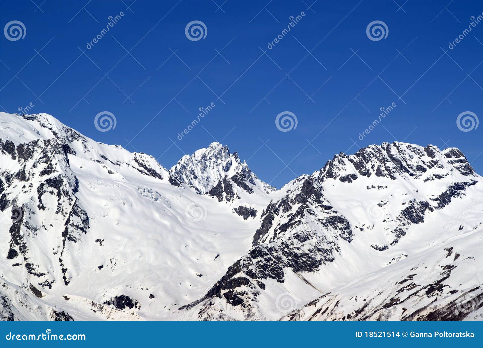 Caucasus Mountains stock photo. Image of hill, capped - 18521514