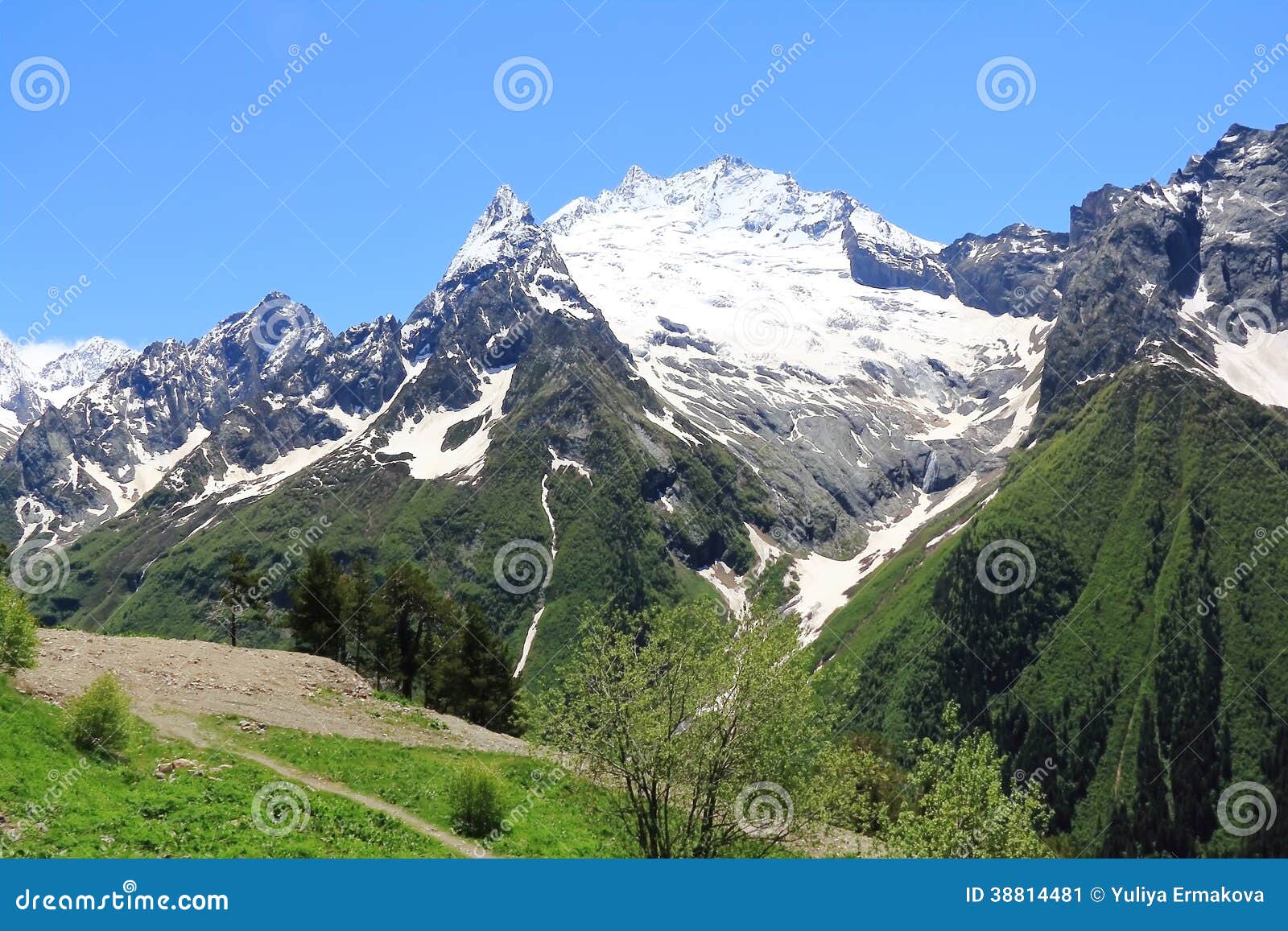 Caucasus Mountains in Russia Stock Image - Image of scenery, nature ...
