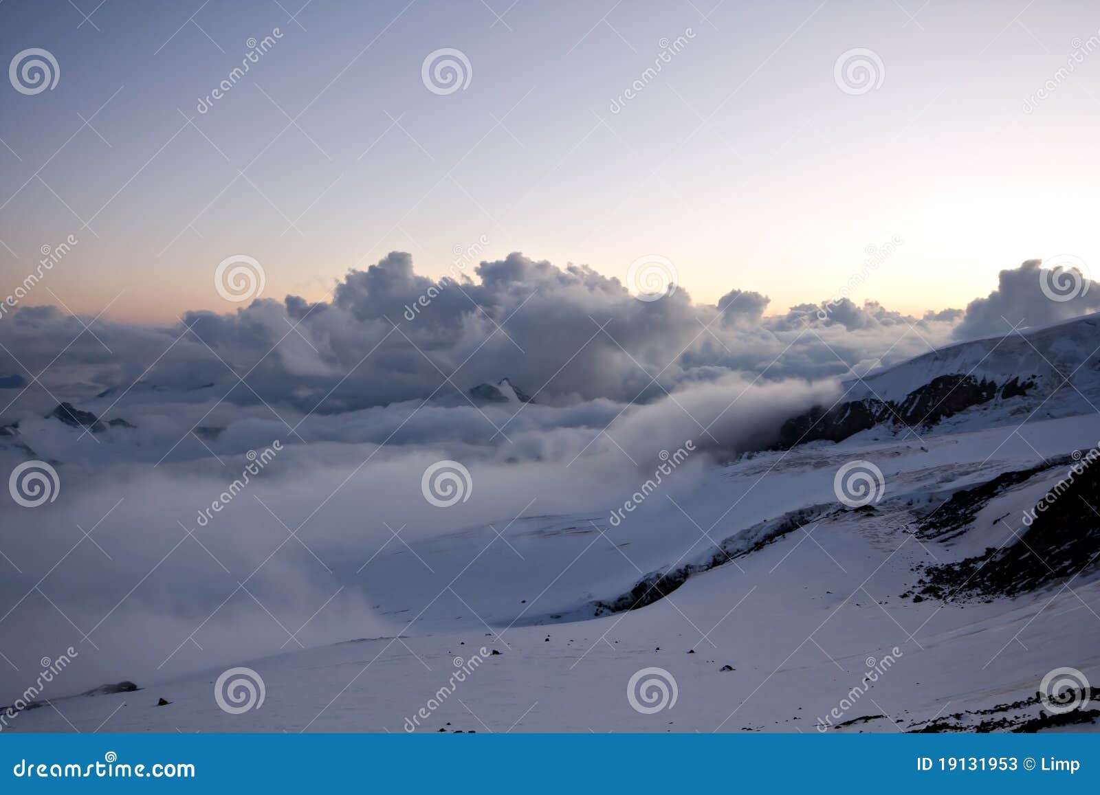 Caucasus Mountains at Sunset. Stock Image - Image of north, purple ...