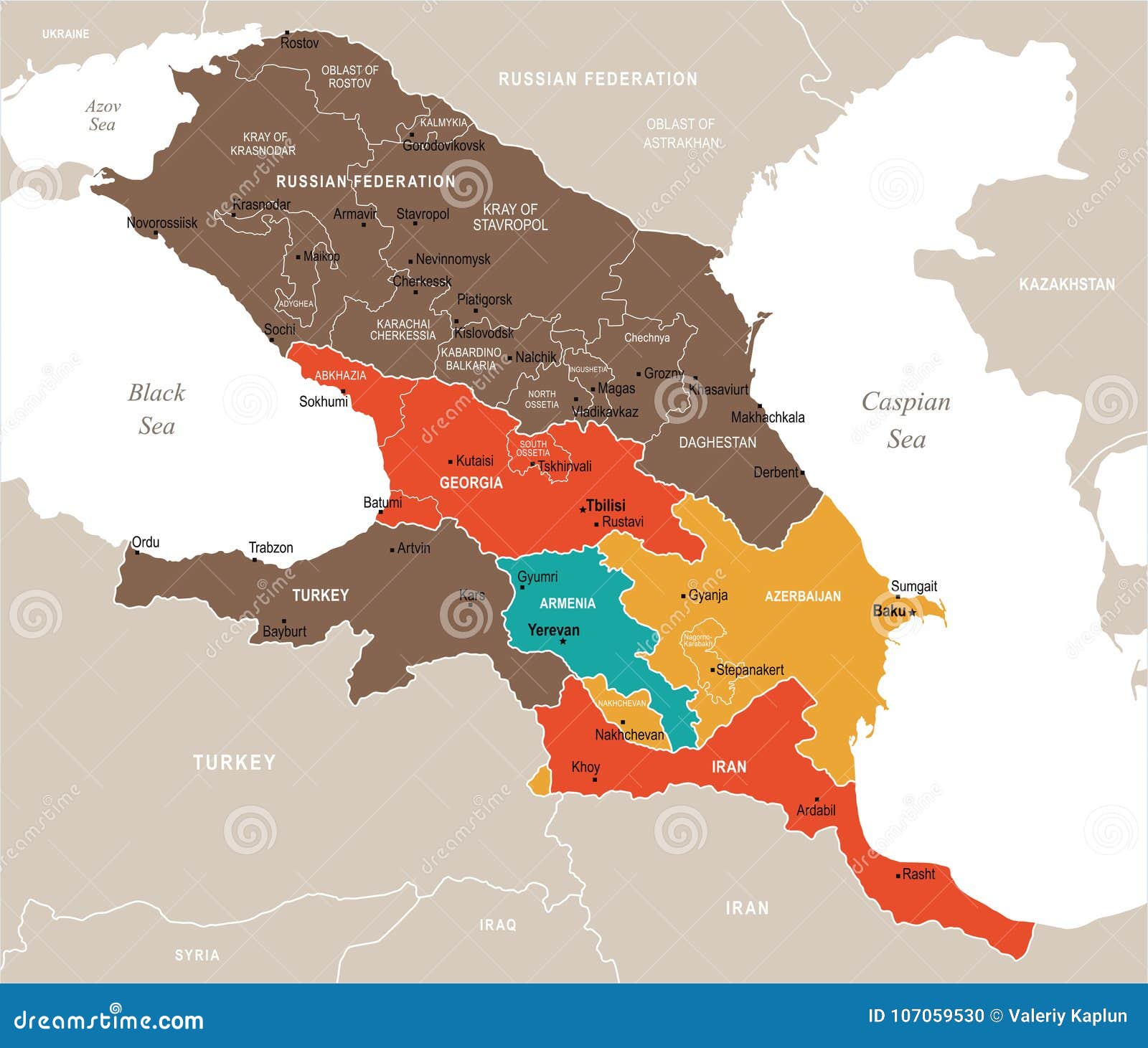 Caucasus Political Map