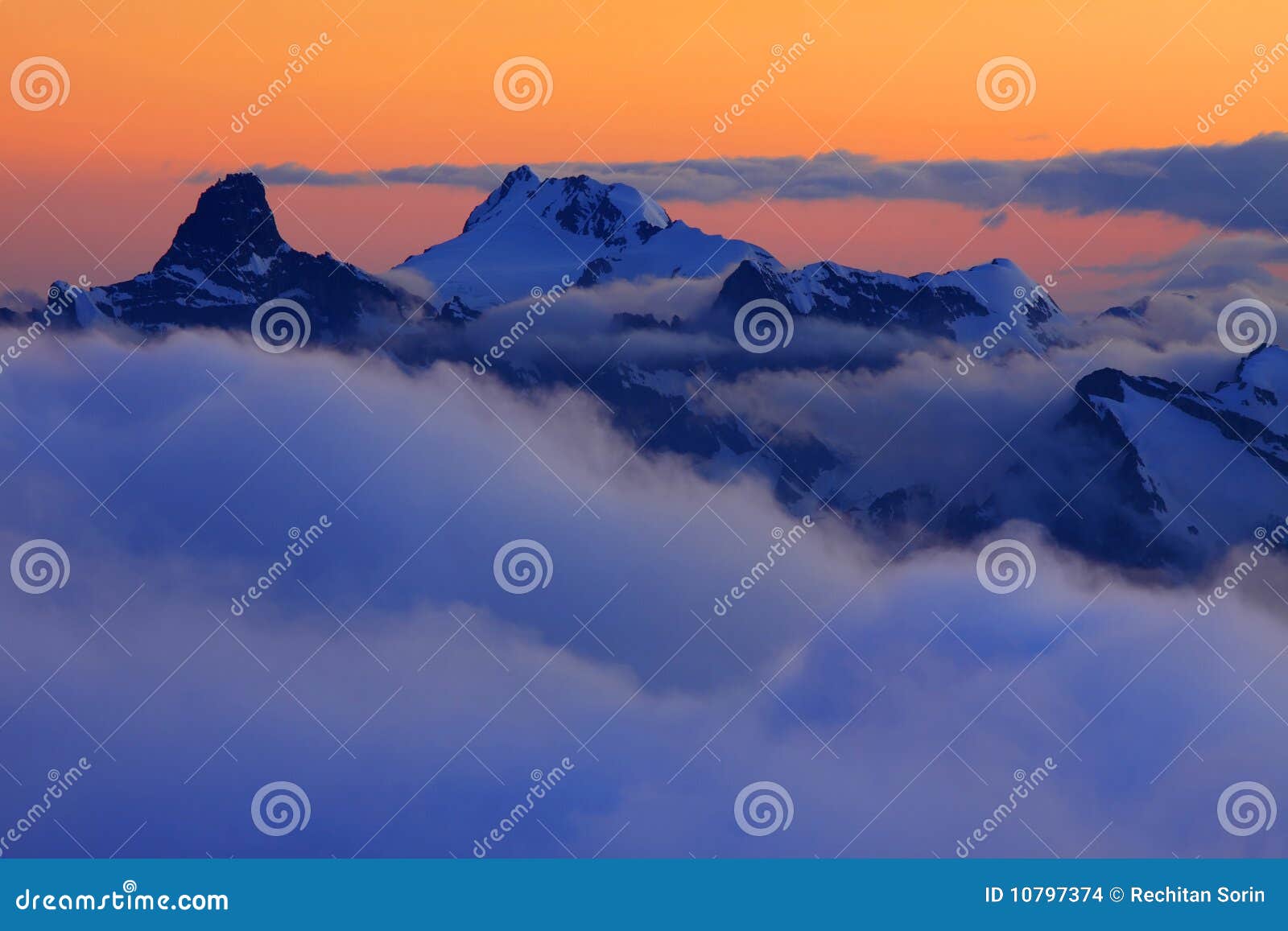 Caucasus sunset stock photo. Image of destination, clouds - 10797374