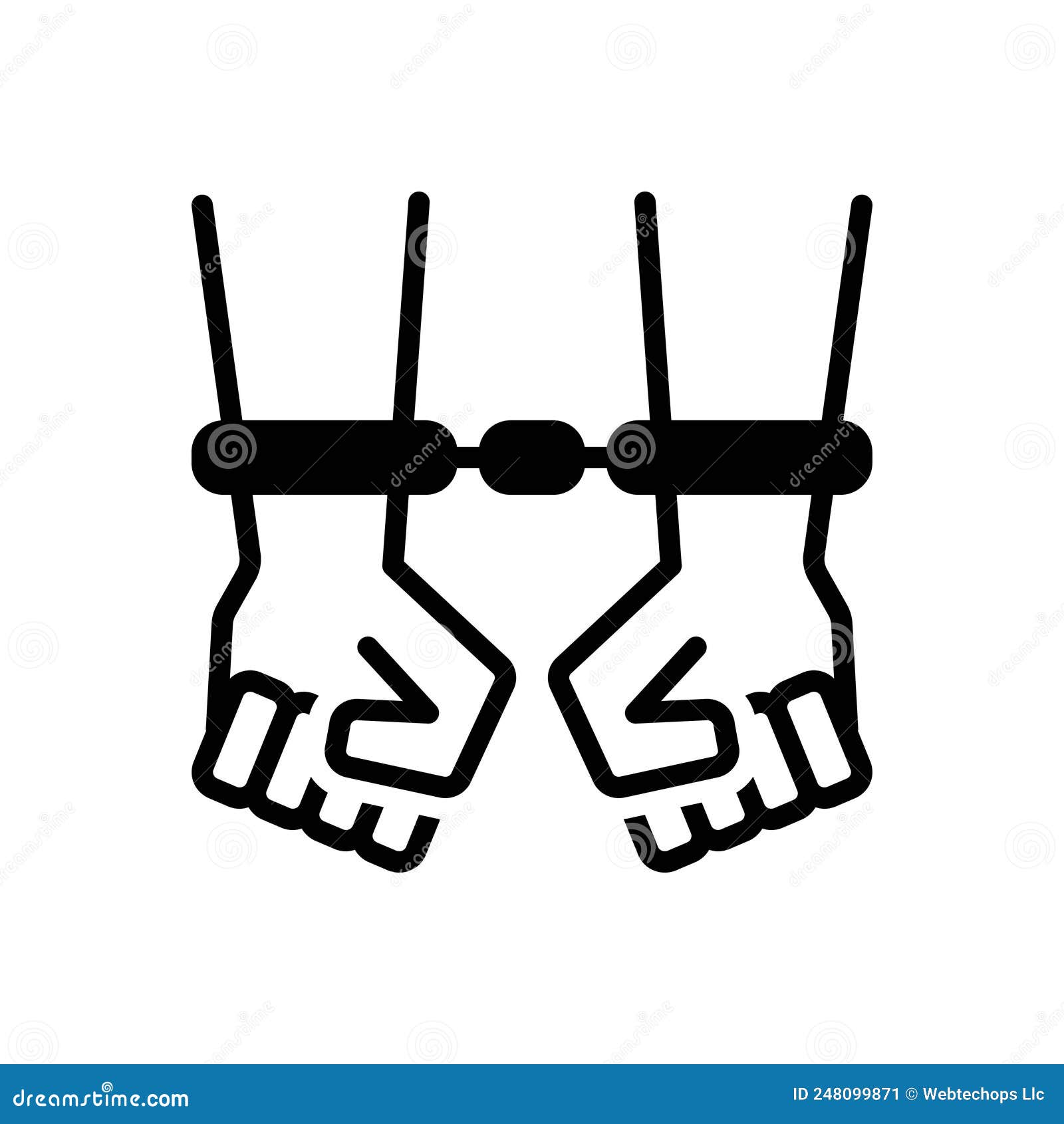 Black Solid Icon for Caught, Arrested and Bracelet Stock Vector ...