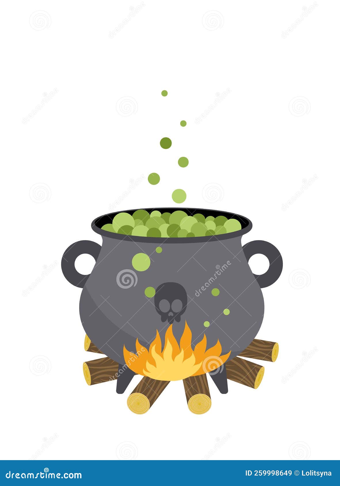 Cauldron. Bubbling Cauldron. Flat, Cartoon, Vector Stock Vector ...