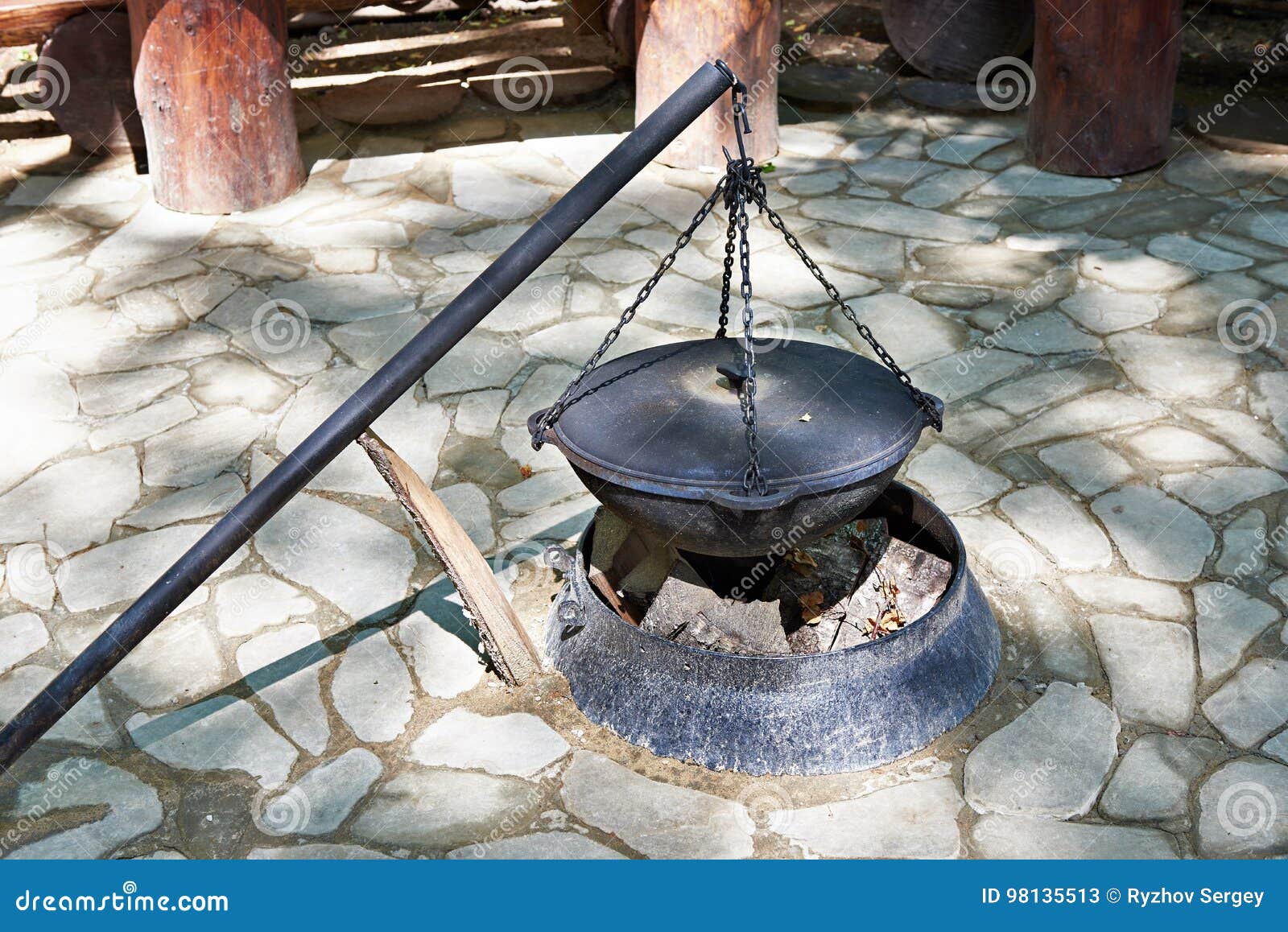 Cauldron for Cooking Over Campfire Stock Image - Image of outdoor ...