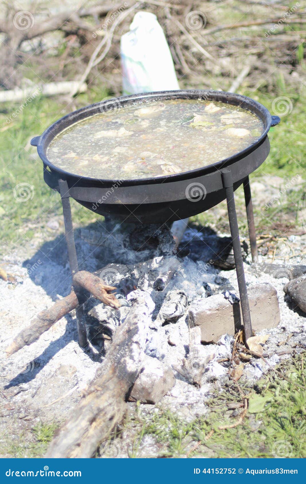 Cauldron for cooking pilaf stock photo. Image of food - 44152752