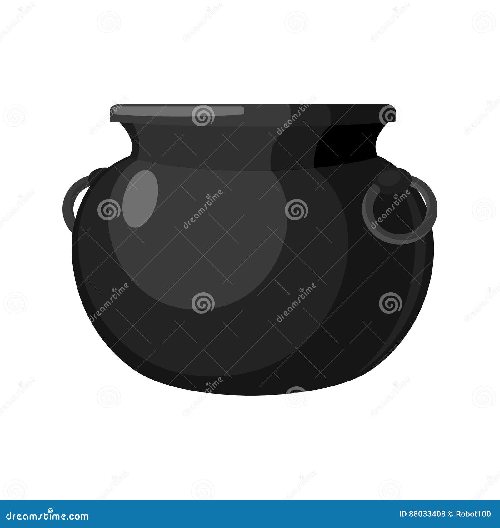 Cauldron Empty. Pot Isolated. Metal Boiler. Magic Witches Bowle Cartoon ...