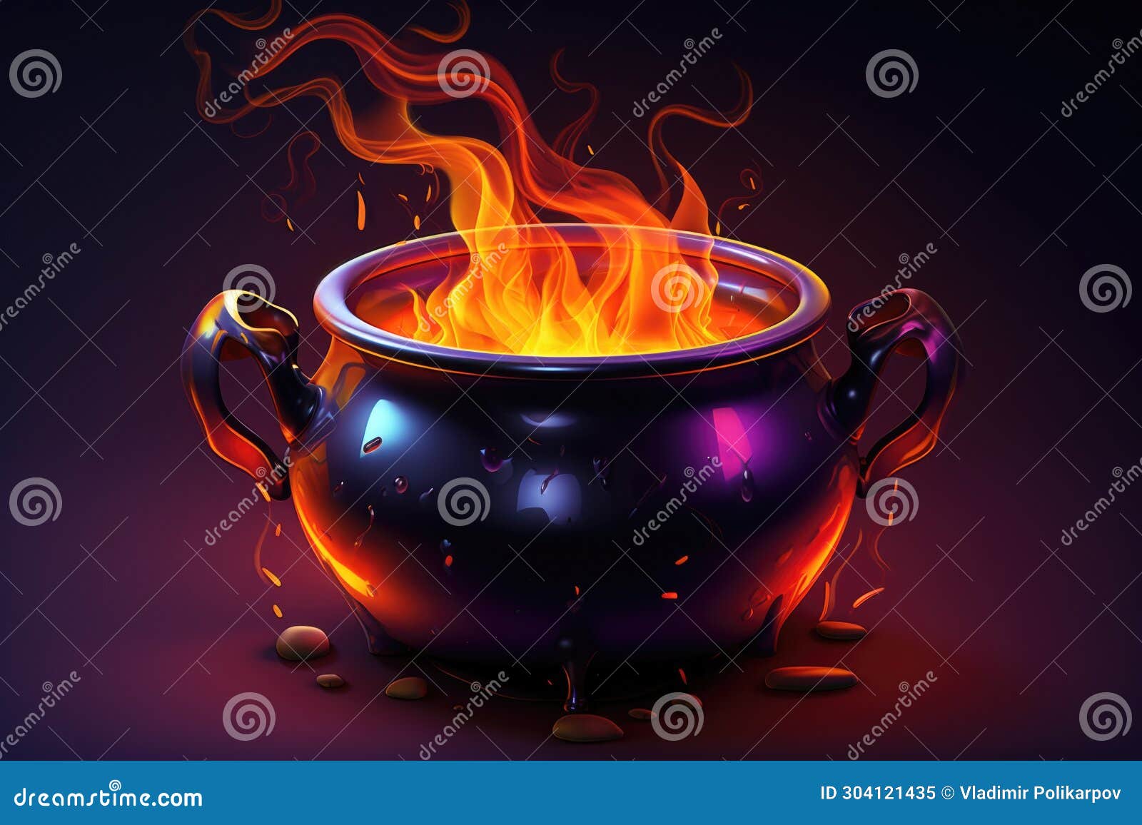 A Cauldron with Fire Shooting Out of it. Perfect for Halloween ...