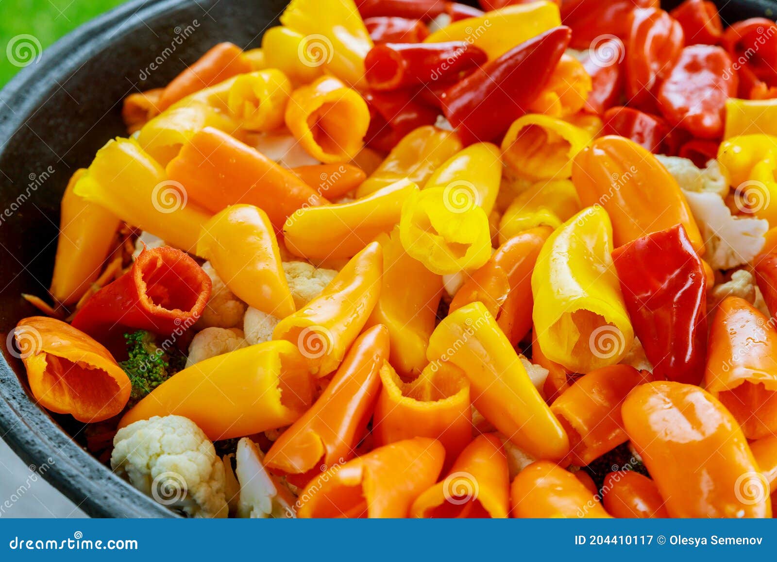 Cauldron with a Fresh Healthy Vegetable for Party Stock Image - Image ...