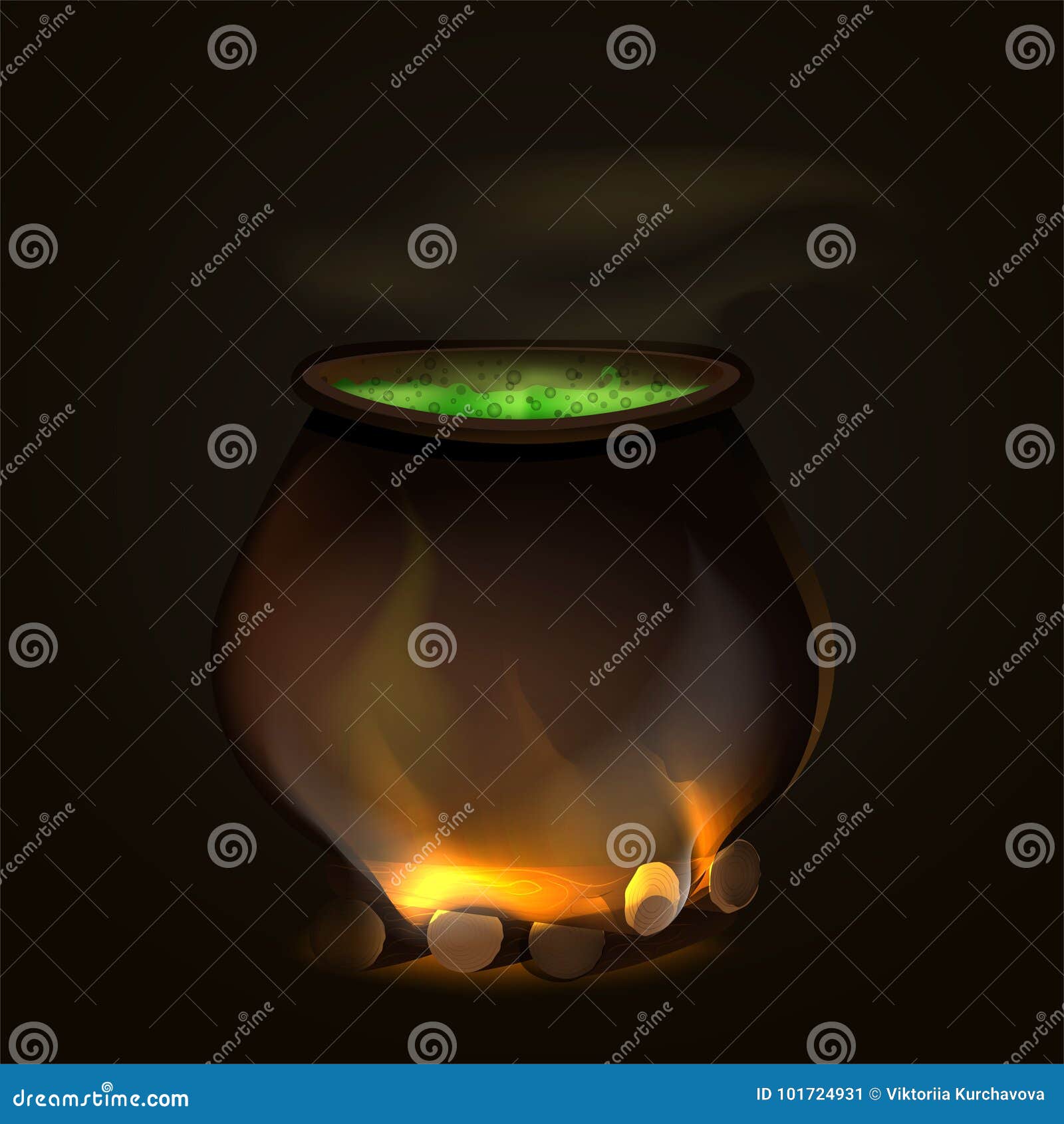 A Cauldron for Halloween Witch. a Pot for a Witch Stock Vector ...