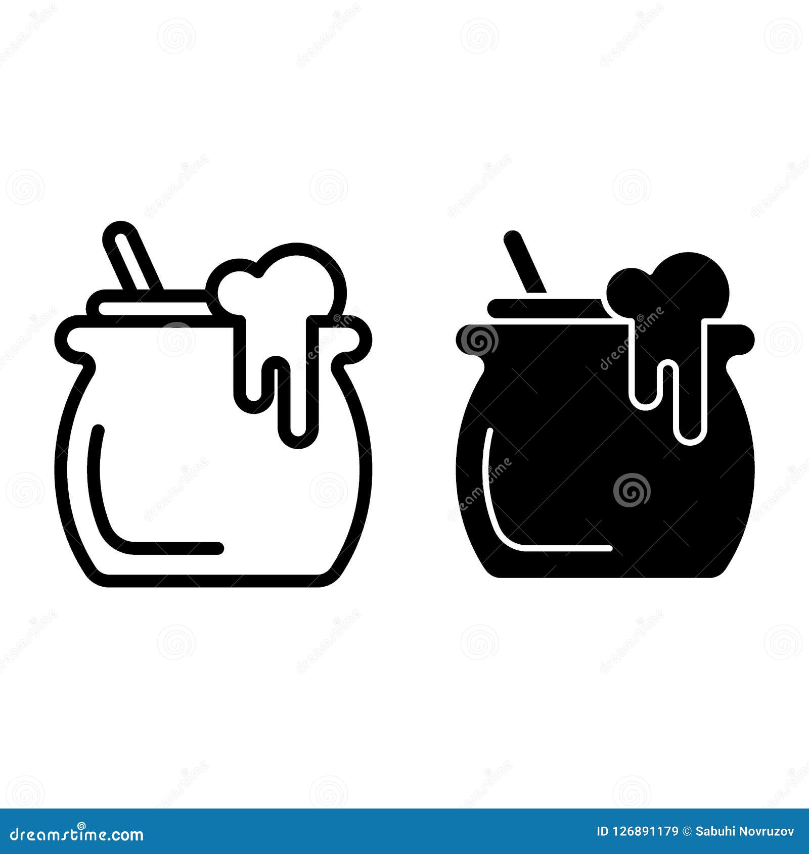 Cauldron Line and Glyph Icon. Brew Vector Illustration Isolated on ...