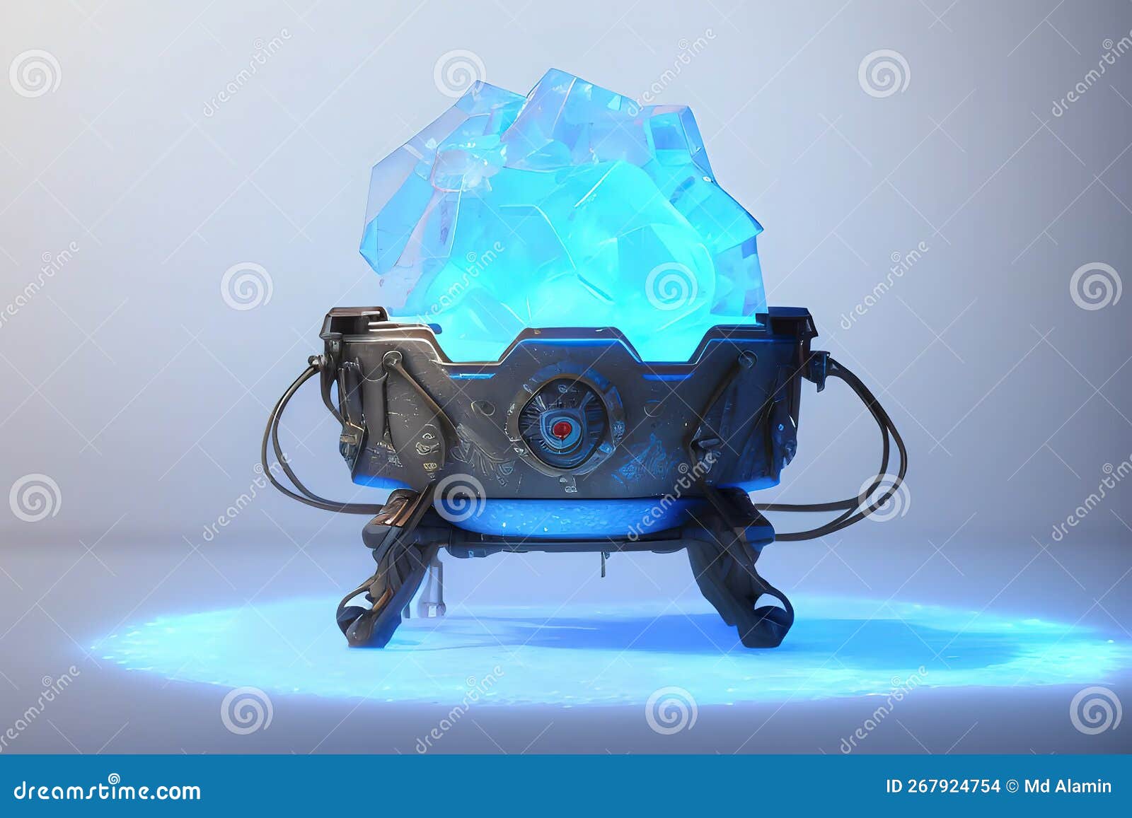 Cauldron Made from Crystals, Deep Blue Down Lighting by AI Generated ...