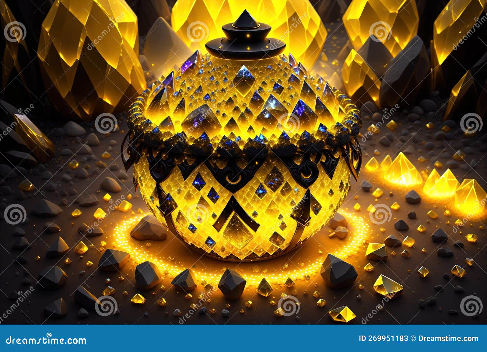 Cauldron Made from Crystals Deep Yellow by AI Generated Stock ...