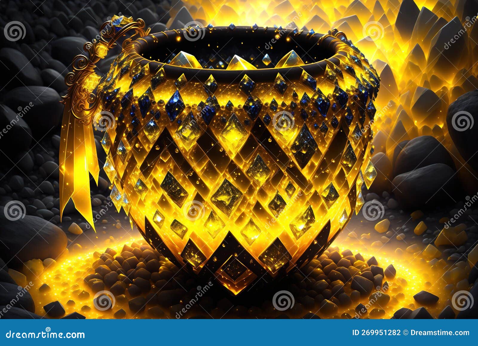 Cauldron Made from Crystals Deep Yellow by AI Generated Stock ...