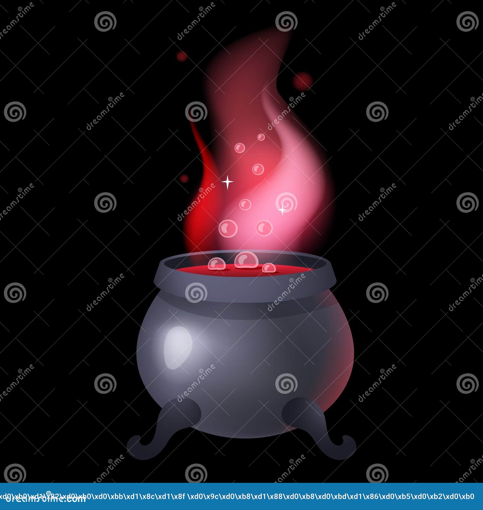Cauldron. Magic Potion in Pot, Love Elixir, Pink Liquid, Halloween ...
