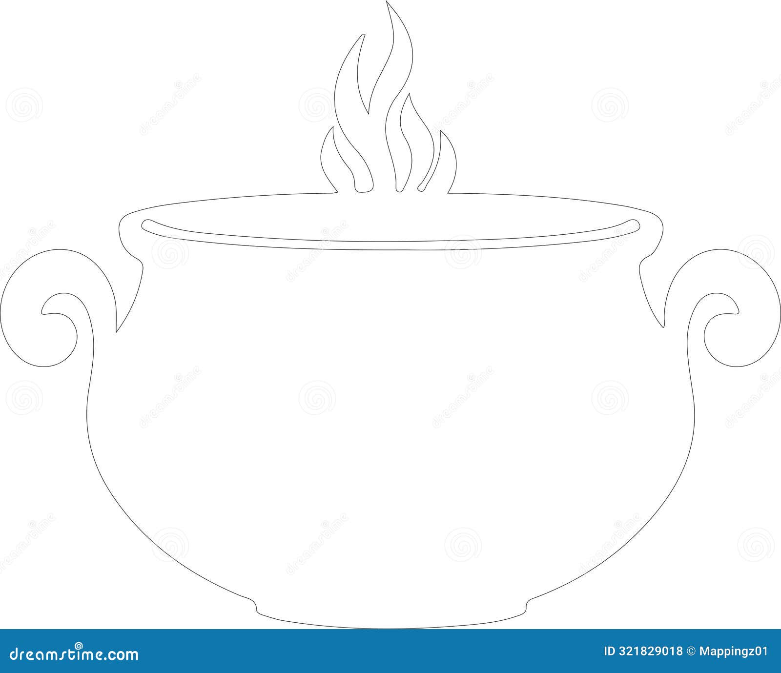 Cauldron Outline Silhouette Generative Ai Stock Vector - Illustration ...