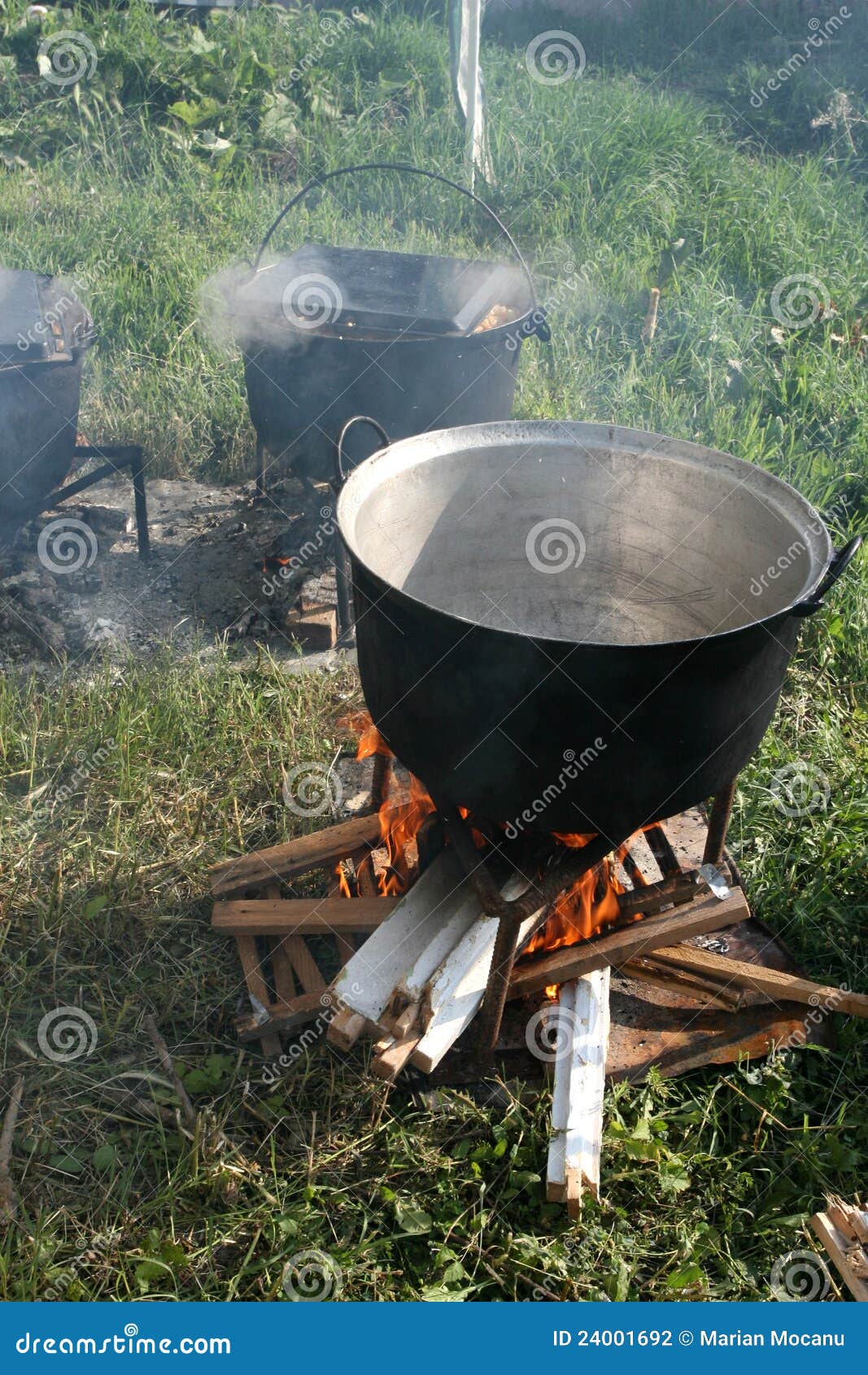 Cauldrons stock photo. Image of campfire, blaze, kettle - 24001692