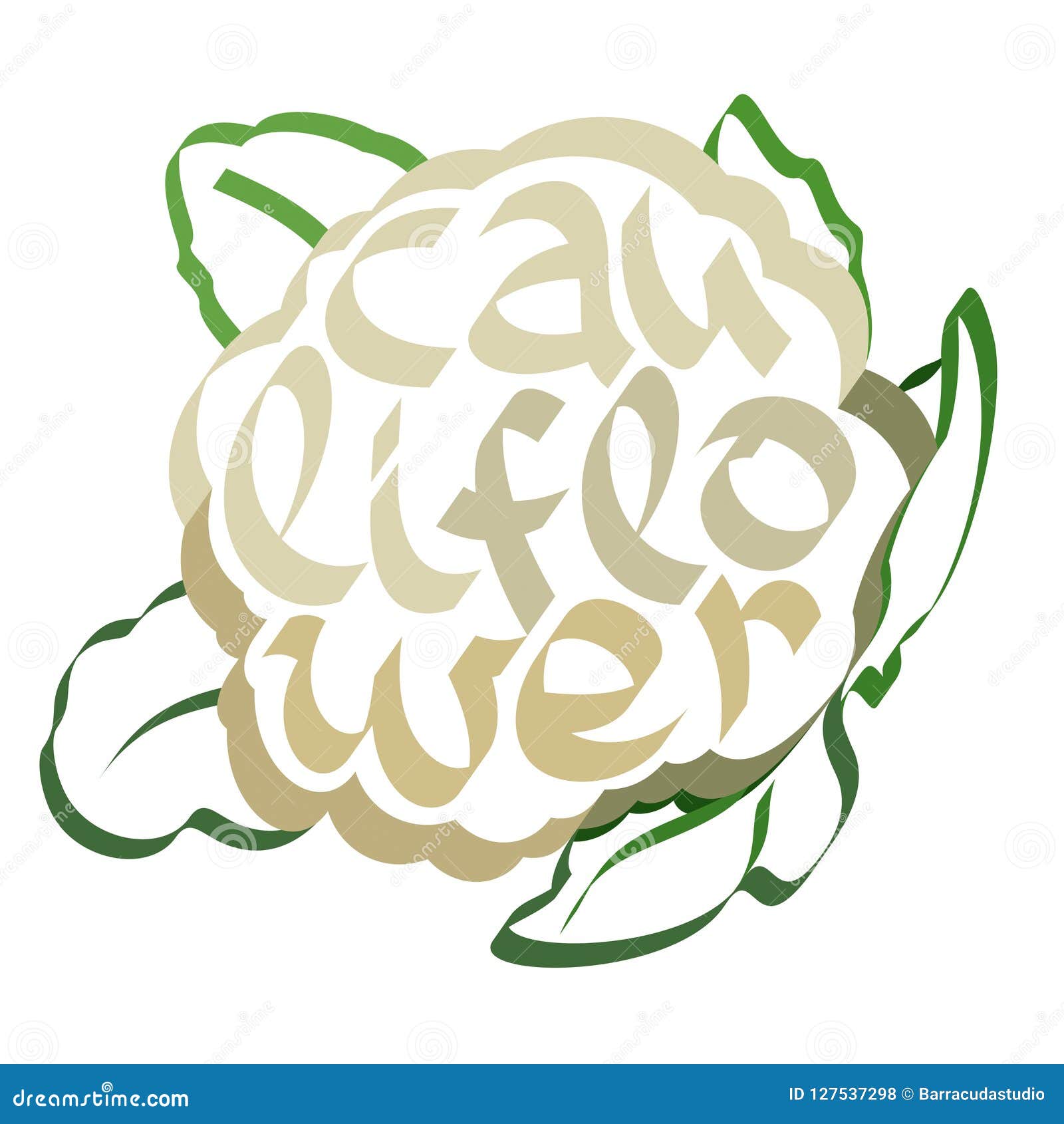 Cauliflower Calligraphy, Typography. Vegetable Typography. Stock Vector ...